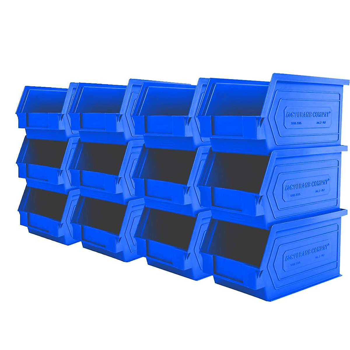 Storage Compat 2PLZ Plastic Storage Bin, Wall Mount Storage, Hanging and Stacking Containers, Freestanding (9-Inch x 6-Inch x 5-Inch) Yellow, 12-Pack