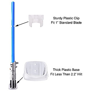 LEKUSHA Clear Lightsaber Wall Mount Display Stand Light Saber Holder Compatible for Any Lightsaber, Pack of 2