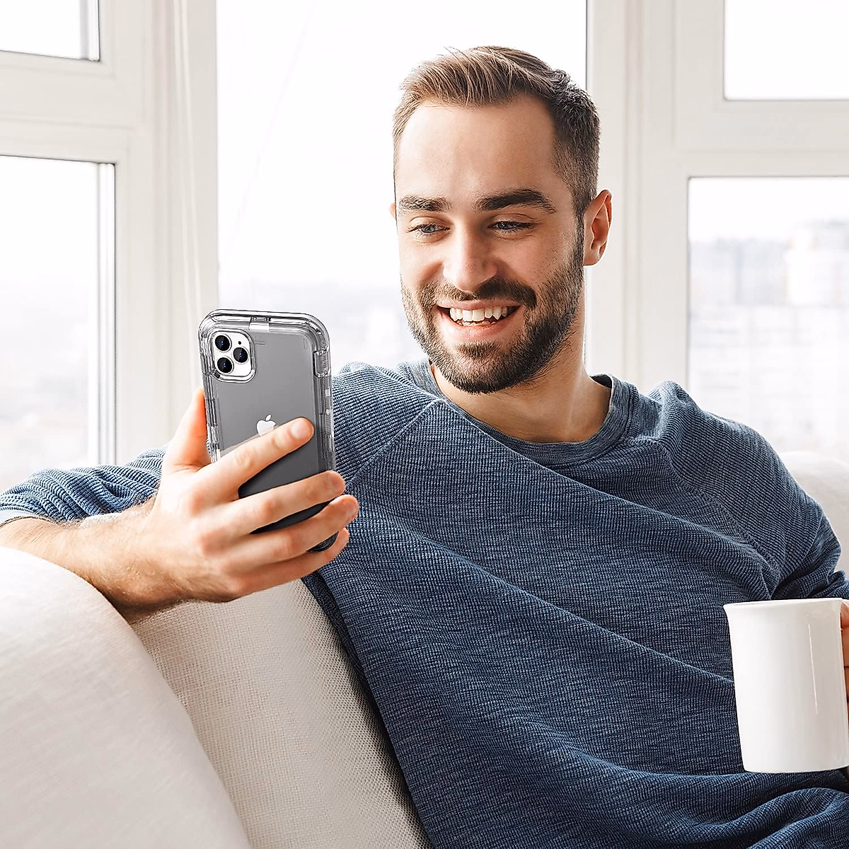 ORIbox for iPhone 14 Pro Max Case Gray, [10 FT Military Grade Drop Protection], Transparent Heavy Duty Shockproof Anti-Fall Case for iPhone 14 Pro Max Phone Case,6.7 inch,3 in 1, Crystal Gray