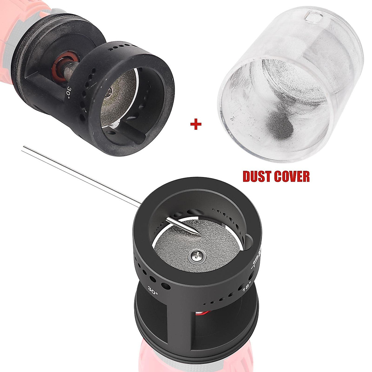 3mirrors ALUMINUM Tungsten Electrode Sharpener Grinder Head TIG Welding Tool 24 Guides, 24 Multi-Angle & Offsets, Full-featured Tool w/Dust Housing, Healthy Version