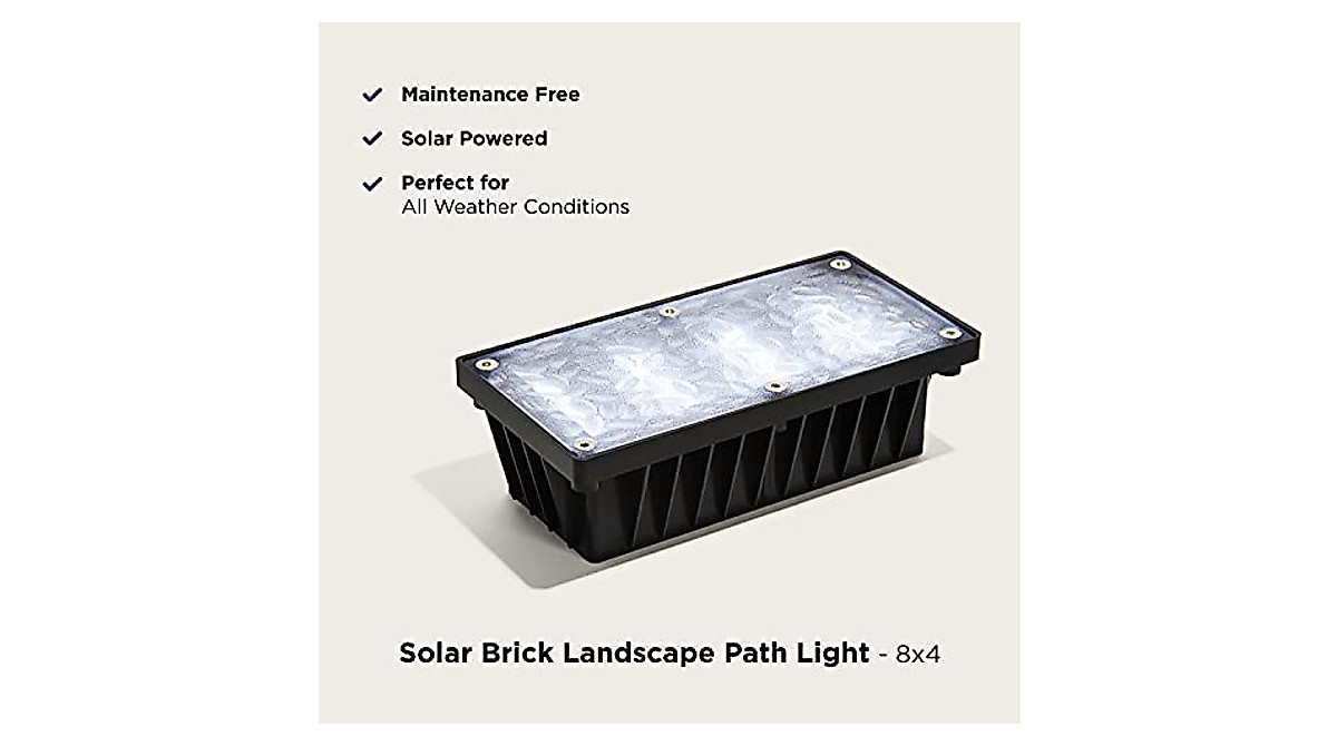 Solar Brick Path Light - Eco-Friendly Outdoor Lighting | Waterproof 8x4 ...