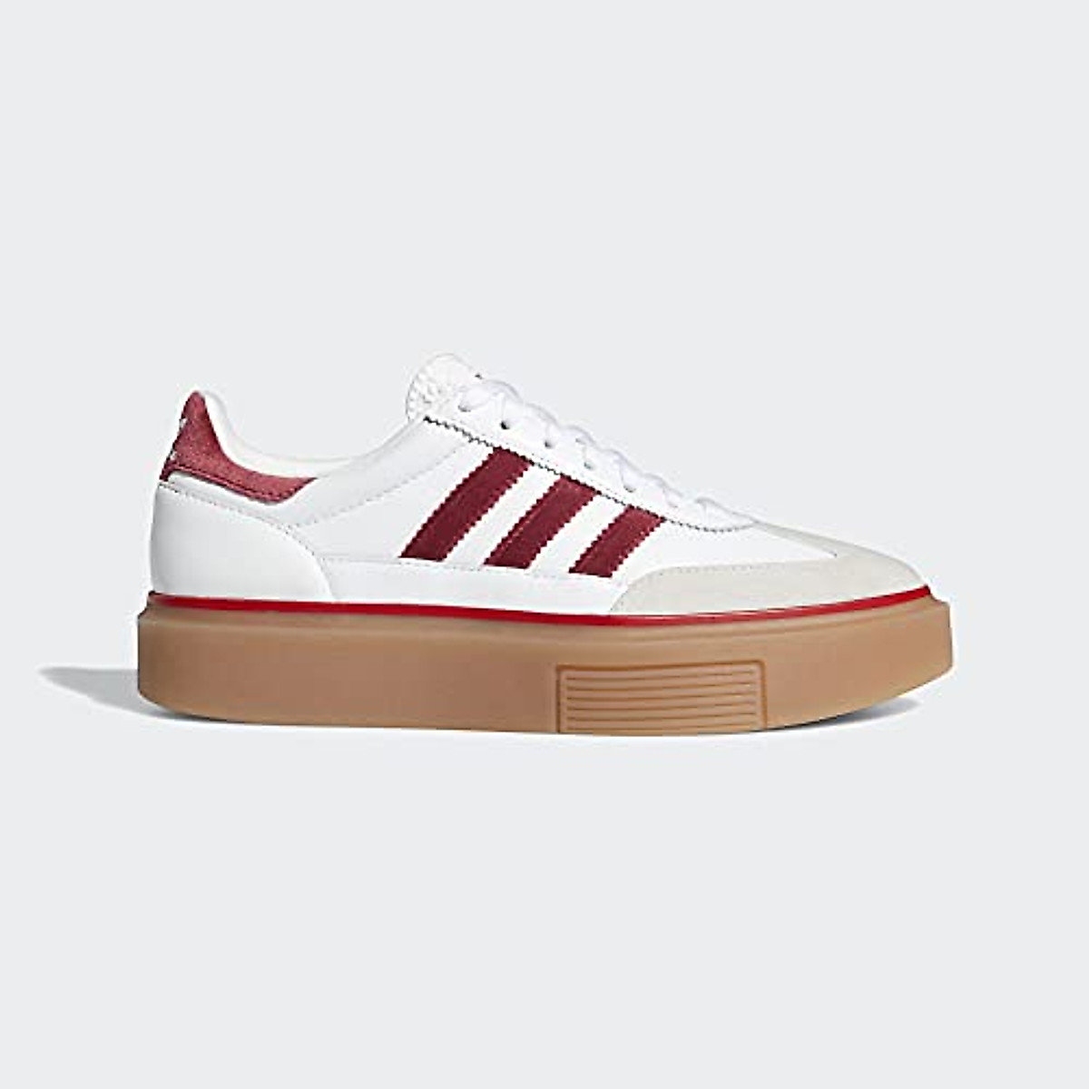 adidas Originals Women's Sleek Super 72 Leather Casual Fashion Sneakers, Cloud White/Grey One/Collegiate Burgundy, 11