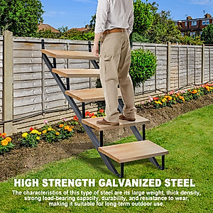 Zwinz Steel Stair Stringer 5 Step, Metal Stair Stringers for Deck Height 42 inches, Steel Stair Step Riser for Outside Stairs (2Pack)