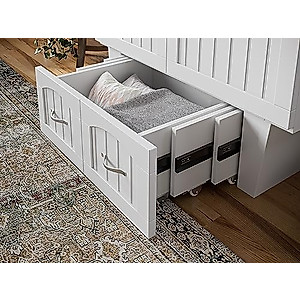 AFI, Sydney Twin Wood Murphy Bed Chest with Storage and Charging Station, White