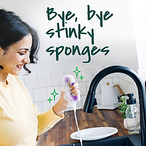 Scotch-Brite Scrub Dots Non-Scratch Scrub Sponge, Rinses Clean, For Washing Dishes and Cleaning Kitchen, 6 Scrub Sponges