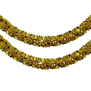 Homeford Metallic Floral Foil Garland, 6-1/4-Inch, 12-Feet (Gold)
