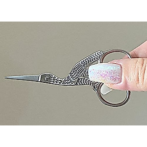 10 Stainless Steel Professional Embroidery Scissors Sharp Stork Scissors for Sewing Crafting Needlework DIY Multipurpose Dressmaker Eyebrow Trim Small 3.6” Shears Crane Scissors