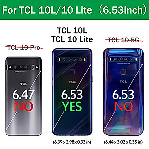 Dzxouui for TCL 10L Case,TCL 10 Lite Case,Heavy Duty 2 in 1 Protective Shockproof Bumper Hybrid Back Clear TPU Cover Phone Cases for TCL 10L / TCL 10 Lite(XK-Blue)