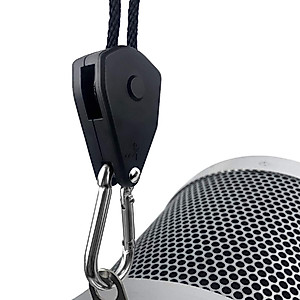 6 Pairs 1/8 inch Adjustable Heavy Duty Rope Hanger - Reinforced Metal Internal Gears Ratchets foe Growing Light Fixtures, Loose-Proof Design, 8-ft Long & 150lbs Weight Capacity