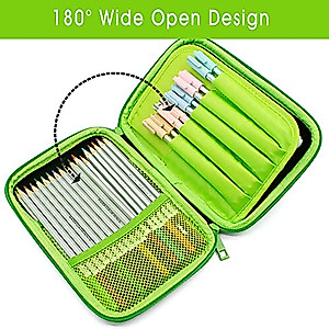 SOOCUTE School Boys Pencil Bag Pen Case With Compartments - Large Capacity Students Stationery Pouch With Zipper Closure - Cute Accessories Storage Box Organizer For Kids Girls Toddlers