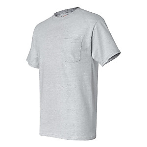 Hanes Beefy-T Adult Pocket T-Shirt Grey L