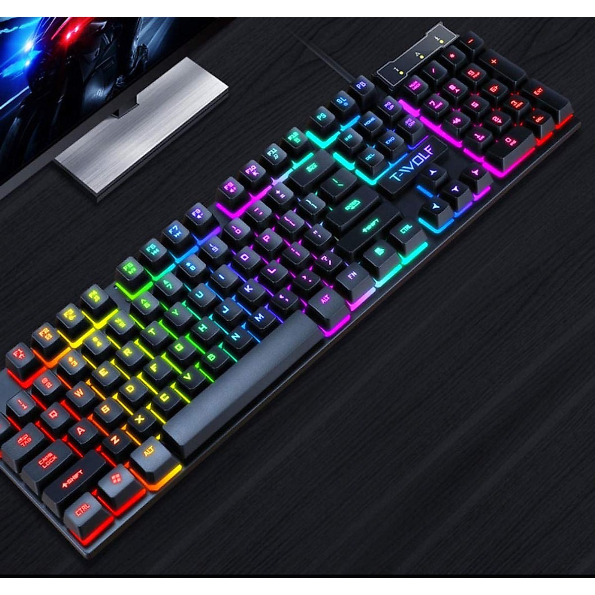 No/Brand Gaming Keyboard, Wired Keyboard with Mouse Combo, Gaming Player Kit with LED-Backlit Keyboard, Silent Gaming Mouse Kit for PC Laptops
