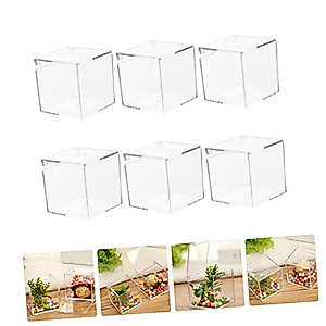 Garneck 6pcs Boxes Jewelry Storage Box Clear Cake Containers Mini Containers Snackle Box Container Clear Boxes for Favors Clear Organizer Box Acrylic Gift Cube Empty Boxes Wedding Supply