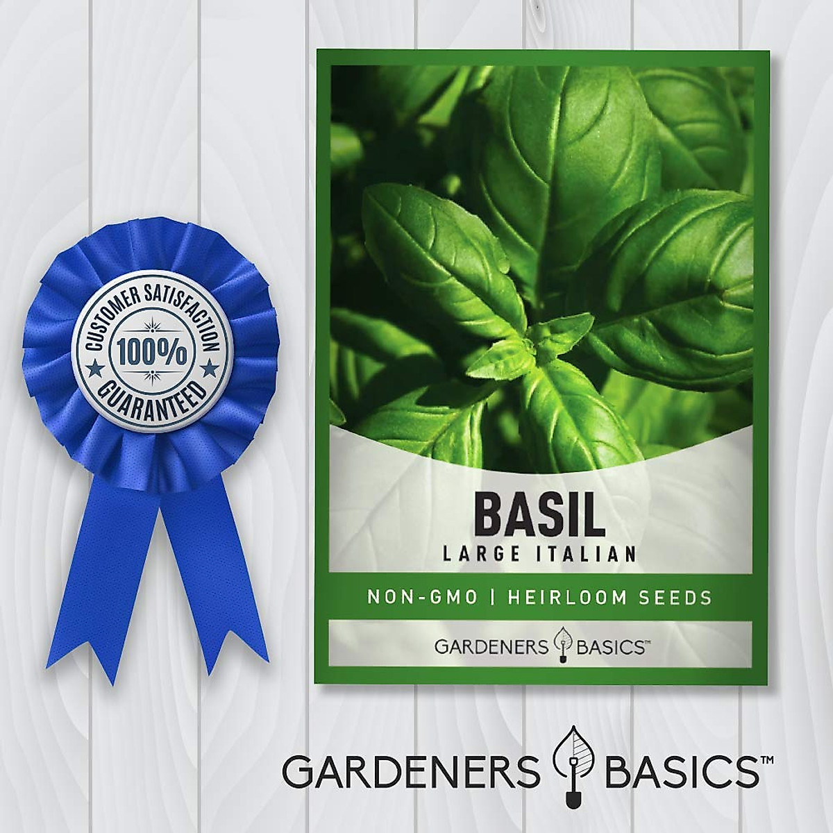 Basil Seeds for Planting (Large Leaf) Heirloom Non-GMO Herb Plant Seeds for Home Herb Garden Indoors, Outdoors, and Hydroponics by Gardeners Basics