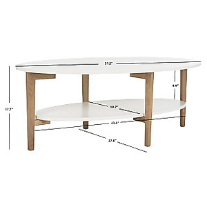 Safavieh Home Collection Woodruff White and Natural Coffee Table