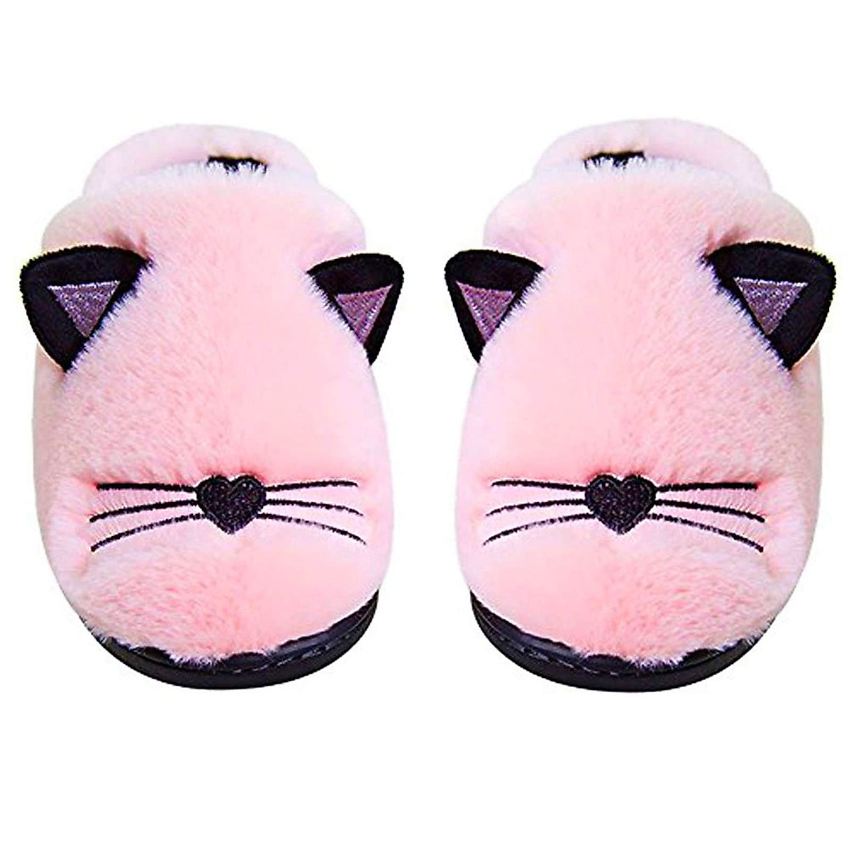 Anddyam Kids Family Cute Cat Household Anti-Slip Indoor Home Slippers for Girls and Boys (1.5-3 Little Kid, Pink, 1.5)