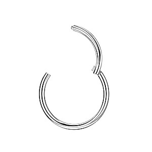 JOFUKIN 20 Gauge Hoop Nose Rings for Women Men Silver Nose Ring Hoop Surgical Steel Nose Hoop Hypoallergenic Body Piercing Rings for Septum Cartilage Helix Conch Rook Tragus Lobe Lip 20g Hoops 8mm