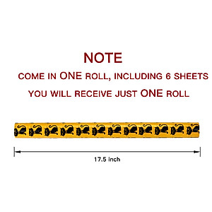 WRAPAHOLIC Wrapping Paper Sheet - Pumpkin and Black Cat Design, Perfect for Halloween, Holiday, Party - 1 Roll Contains 6 Sheets - 17.5 inch X 30 inch Per Sheet