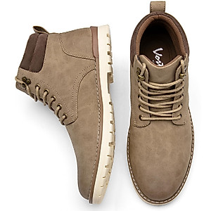 Vostey Men's Hiking Boots waterproof Casual Chukka Boots for Men(BMY670B khaki 10)