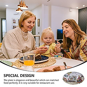 VALICLUD Easter Serving Tray Fruit Plate: Bunny Rustic Iron Platters Kitchen Snack Plate Appetizer Trays for Coffee Snacks Nuts Condiments Appetizers