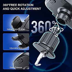 IKOPO Car Vent Phone Mount - Universal Air Vent Holder Clip Sturdiest Shockproof Mobile Cell Phone Mount Handsfree Stand Cradle for iPhone, Samsung, LG and More