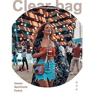 Vangue Upgrade TPU Clear Purse for Women Stadium Approved, Clear Crossbody Bag with Adjutable Strap, Transparent Leather Bag for Sports Concerts Events Festivals