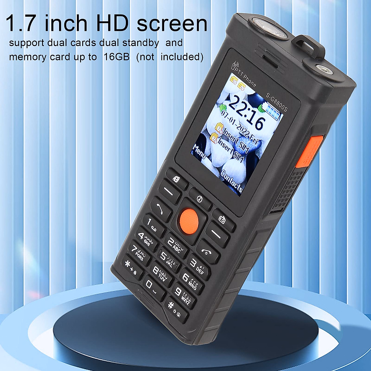 Diydeg Vintage Retro Brick Mobile Phone, Dual Card Dual Standby 2G Big Unlocked Cell Phone for Seniors with 1.7" Screen, Bluetooth, 1800mAh Battery, Quad Band, GSM