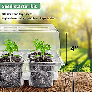 MIXC Seed Starter Tray 3 Packs Seed Starter Kits with 18 Pcs 4 inch Nurserty Pots Transparent Seed Tray with Humidity Dome and 10Pcs Plant Labels Greenhouse Germination Kit for Seeds Growing Starting