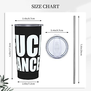 QIANGLAI Fuck-Cancer Stainless Steel Insulated Drinking Sport Cup Coffee Mug 20 Ounce with Lids and Straws