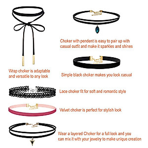 PAXCOO 50Pcs Black Choker Necklaces Set for Teen Girls and Women