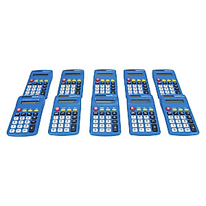 EAI Education CalcPal EAI-80 Basic Solar Calculator, Dual-Power for School, Home or Office: Blue - Set of 10