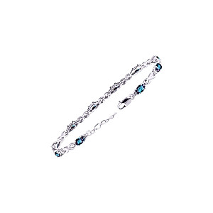 Rylos Stunning Simulated Alexandrite/Mystic Topaz & Diamond XOXO Hugs & Kisses Tennis Bracelet Set in Sterling Silver - Adjustable to fit 7" - 8" Wrist