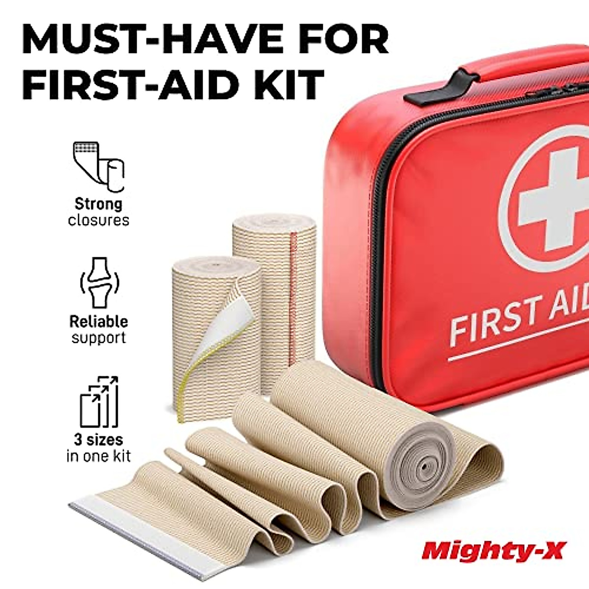 Premium Elastic Bandage Wrap with Self-Closures – 6pk(2x2”, 2x3", 2x4") – Compression Bandage Wrap