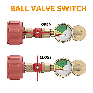 MEFUN Propane Refill Elbow Adapter 1lb to 20lb, QCC1 Propane Refill Elbow Adapter with Gauge and ON-Off Control Valve for Camping Grill 1LB Propane Tank to Be Refilled Gas from 5~40 LB Propane Tank