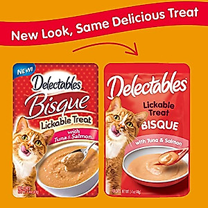 Hartz Delectables Bisque Tuna & Salmon Lickable Wet Cat Treats, 12 Count
