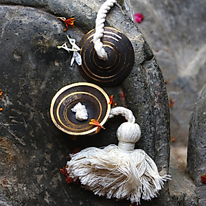 De Kulture Handmade Pure Kansa Mini Manjeera Indian Small Hand Cymbal Clapper Bell For Religious Ceremonies Bhajans, 2X1 (DH) Inches