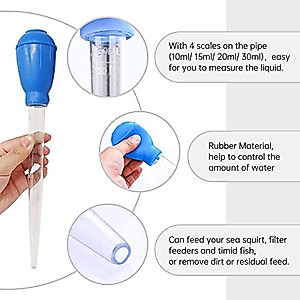 ACEONE Manual Fish Tank Water Changer Aquarium Dropper, 2Pcs 30ml Aquarium Clean Pipette Dropper, Fish Tank Cleaning Waste Remover, Aquarium Gravel Cleaning Straw