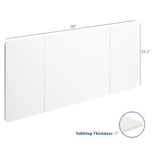 VIVO Universal 60 x 30 inch Table Top for Standard and Sit to Stand Height Adjustable Home and Office Desk Frames, White Desktop, DESK-TOP60-30W