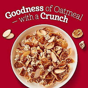 Oatmeal Crisp Heart Healthy Cereal, High Fiber Cereal Made with Whole Grain, 19.7 oz