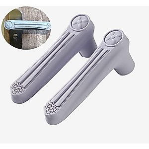 MIKMAYTOO Door Levers Handle Cover, 2 PCS Anti-Collision Anti Static Electricity Door Handle Silicone Protective Cover for Children protectoin (Grey)