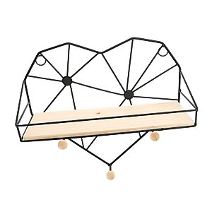 Zerodeko Wall Decoration Decorative Wall Shelf Heart Shelf Decorative Wall Rack Home Decoration Storage Wall Shelves Tray Decor Country Decor Floating Stand Display Stand Wrought Iron Metal