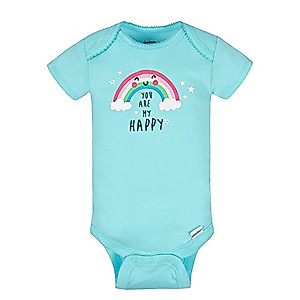 Gerber Baby Girl's 8-Pack Short Sleeve Onesies Bodysuits, Clouds, 3-6 Months