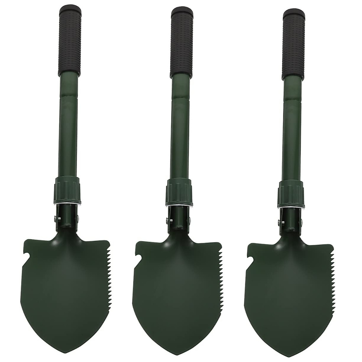 CLISPEED 3 Sets Snow Shovel Tri- Fold Handle Shovel Weeding Shovel Spade Shovel Soil Trowel Multipurpose Tool Pointed Garden Trowel Flower Shovel Beach Shovel Snow Removal Stainless Steel