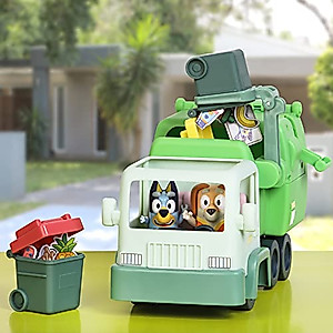 Garbage Truck - 2.5" Bluey and Bin Man poseable Figures with Playset, Multicolor