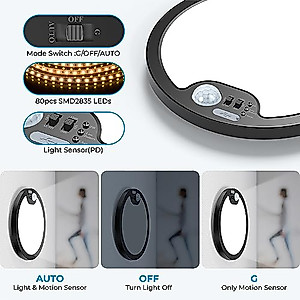 BLNAN Rechargeable Motion Sensor Ceiling Light, Battery Operated Wireless Motion Activated Flush Mount LED Light, 7 Inch 7000mAh 3000K 4000K 6000K, Timers for Closet Pantry Stair Hallway