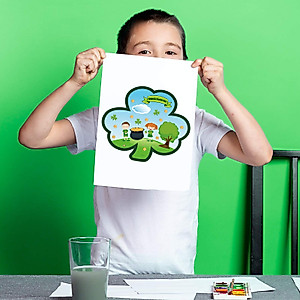 GloDreAm 24PCS St. Patrick’s Day DIY Stickers for Kids - Shamrock Lucky Irish Leprechaun Party Games Favors Supplies - School Class Activity Crafts