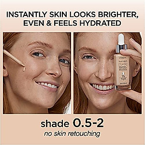 L'Oreal Paris True Match Nude Hyaluronic Tinted Serum Foundation with 1% Hyaluronic acid, Very Light 0.5-2, 1 fl. oz.