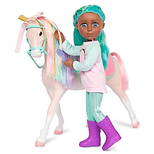 Glitter Girls – 14-inch Toy Horse – Rainbow Mane & Pink Tail – Removable Saddle, Blanket & Brush – Doll Horse Accessories – Kids 3 Years + – Twinkle, Large