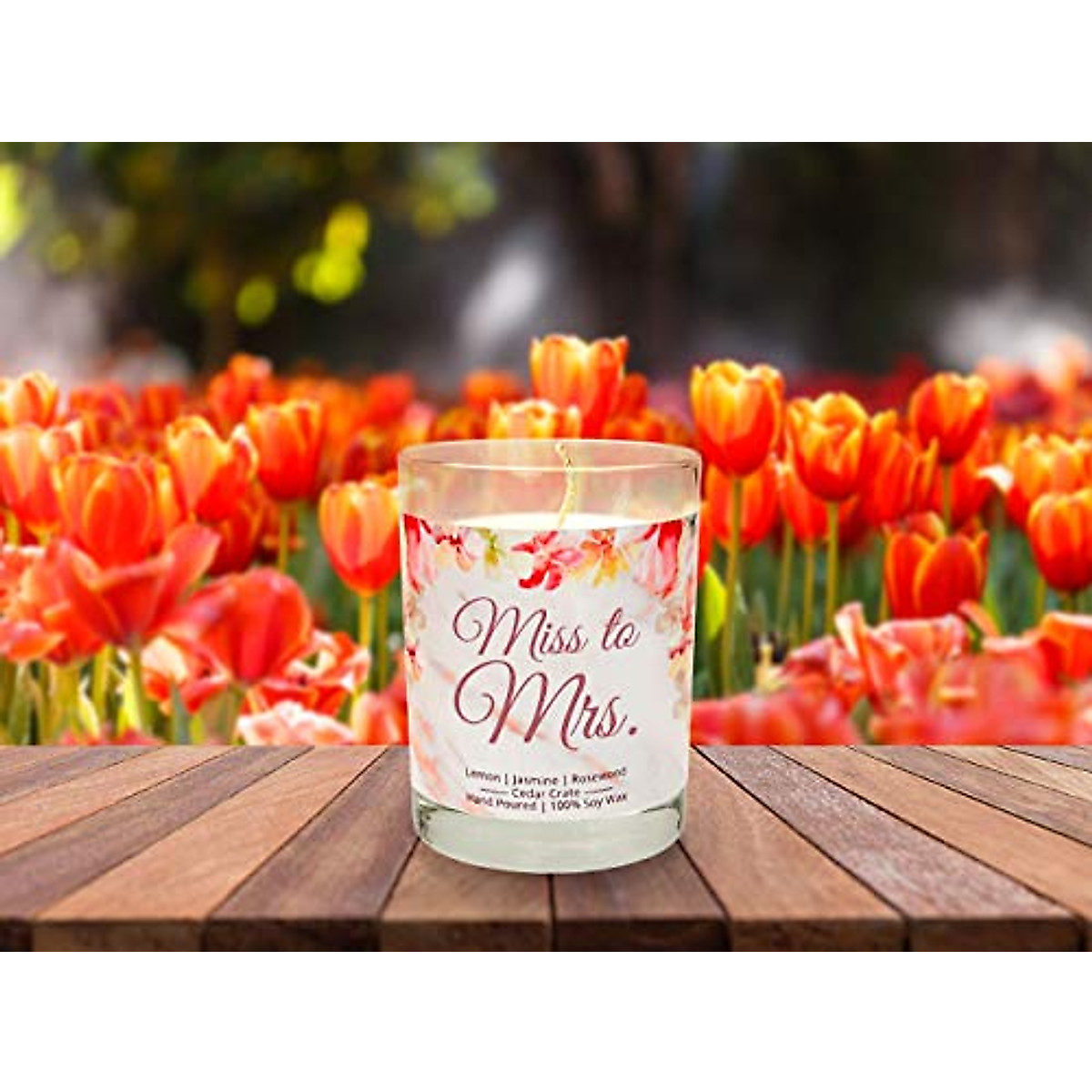 Miss to Mrs. Luxury Scented Soy Candle - Engagement Candle, Wedding Day Candle, Bridal Shower Gift, Engaged, Congrats, Unique Bride Gift for The Bride to Be for Bachelorette Parties, Made in The USA