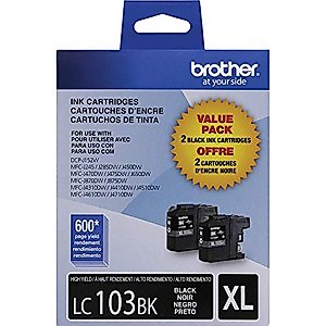 Brother LC-103BK Ink Cartridge Black - 2 Pack in Retail Packing